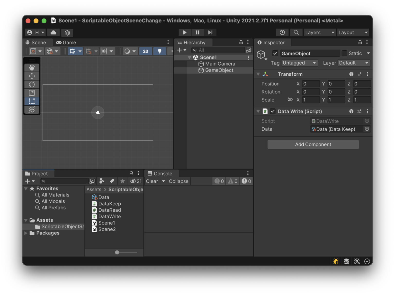 シーン間のデータ受け渡し - ソフトライム