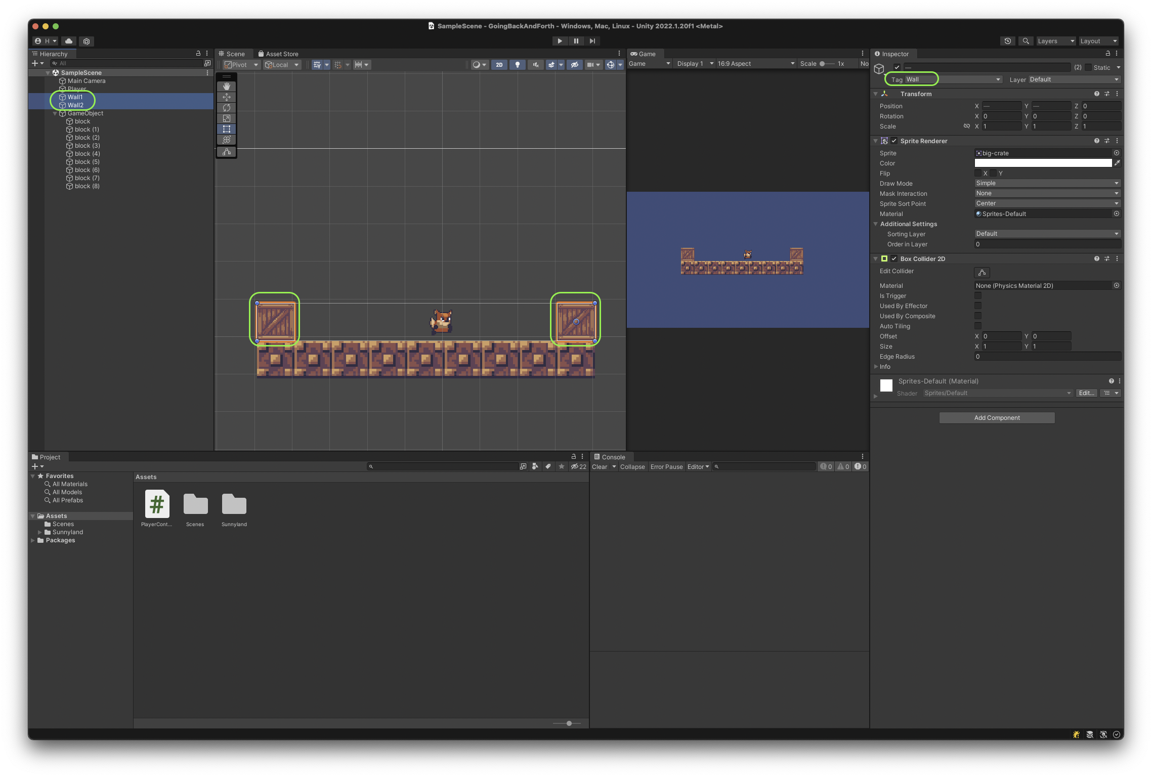【Unity2D】壁に衝突すると向きを変えるオブジェクト（Rigidbody2D） - ソフトライム