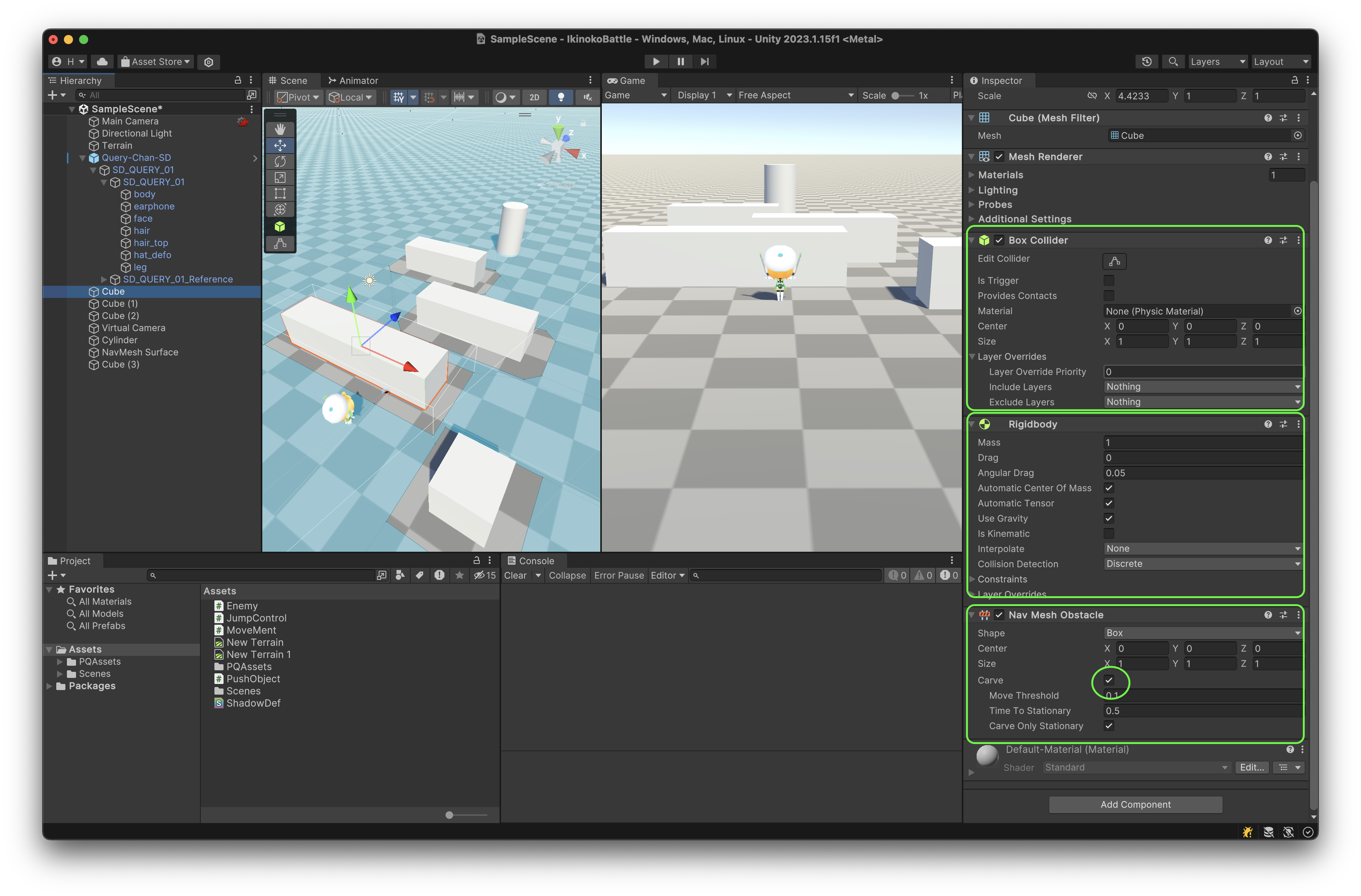 【Unity】NavMeshで移動させても障害物と判断してくれるオブジェクトの作成 - ソフトライム