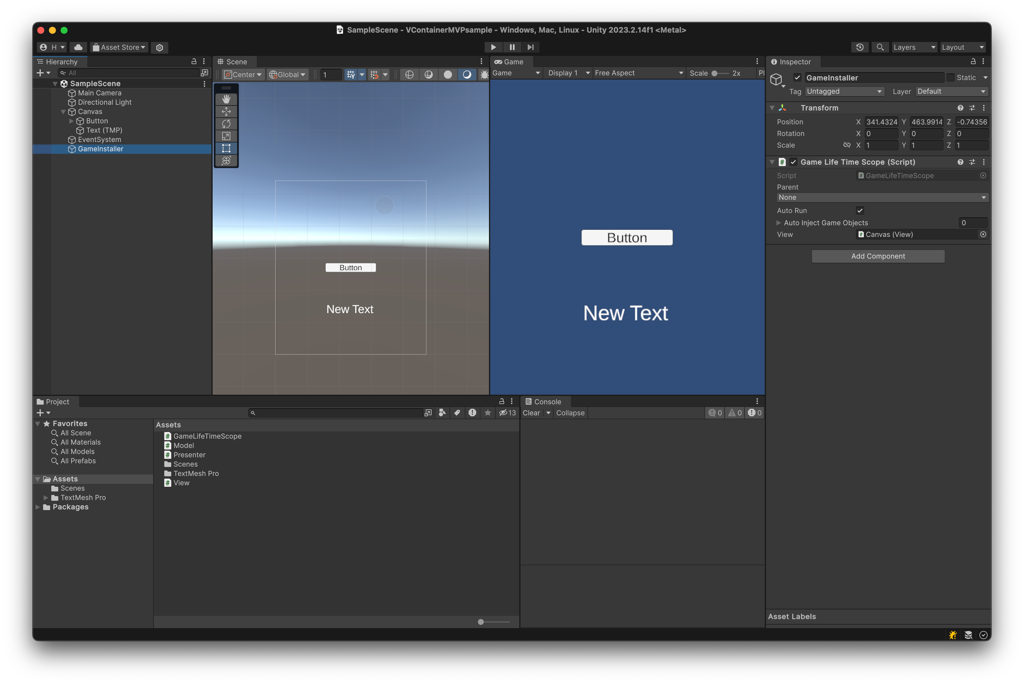 【Unity】DI(VContainer)を使ったMVPパターンサンプル - ソフトライム